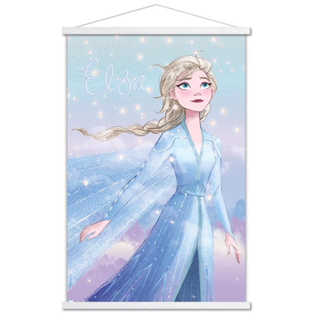 Disney Frozen - Elsa Glance Wall Poster with Magnetic Frame, 22.375" x ...