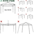 12x12 Canopy Replacement Top with Air Vent Silver Coated for Straight ...