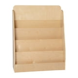 BizChair 4 Shelf Single-Sided Kids Natural Wooden Book & Magazine ...