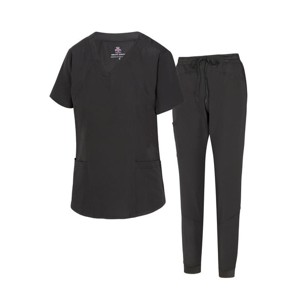 Natural Uniforms Women's Jogger Scrub Set 8 Pocket Cool Stretch Uniform ...