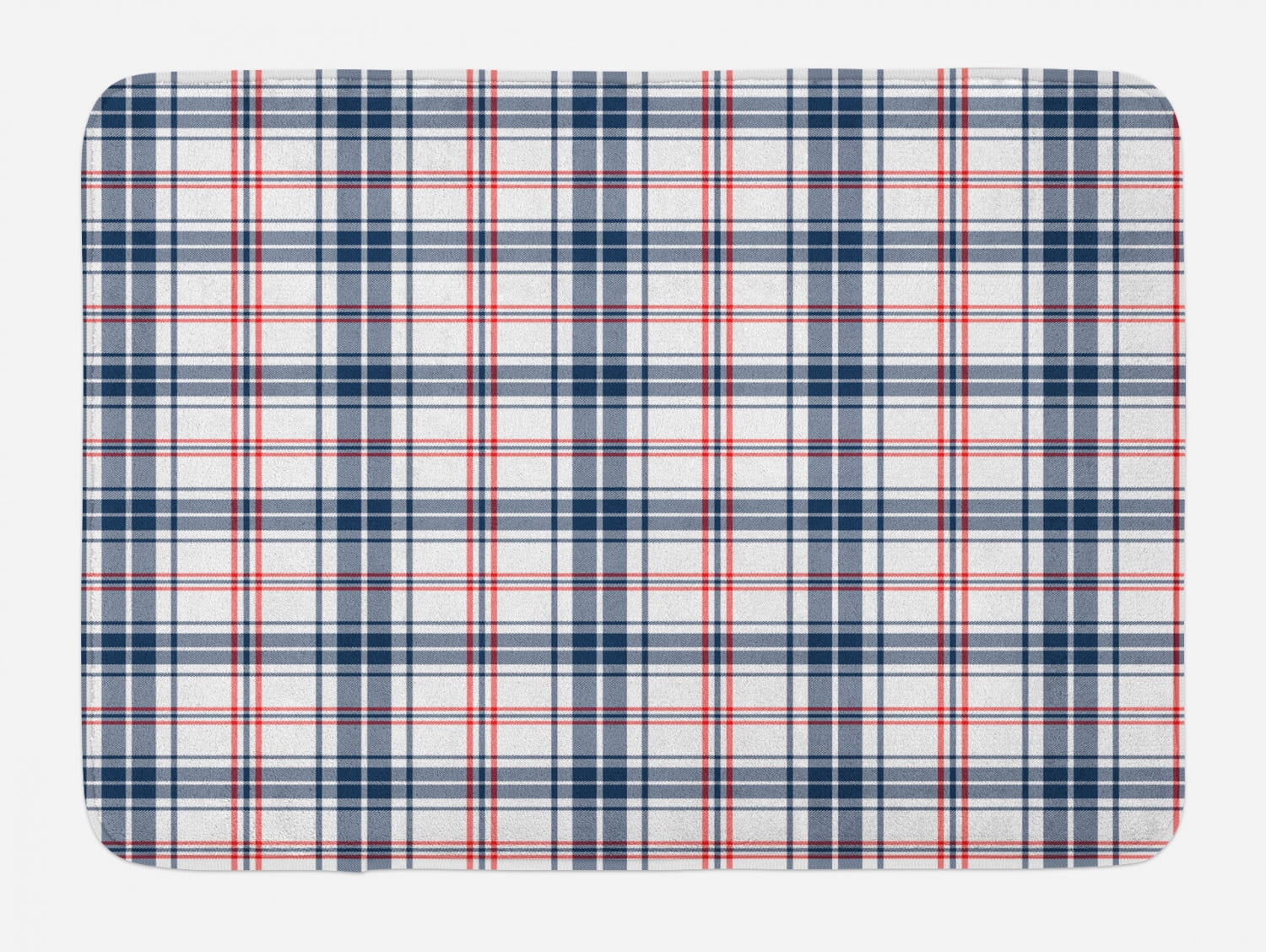 Plaid Bath Mat, Traditional Checkered British Country Pattern with ...