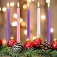 30 Pcs Christmas Advent Candles Taper 10in Advent Wreath Candles Purple ...