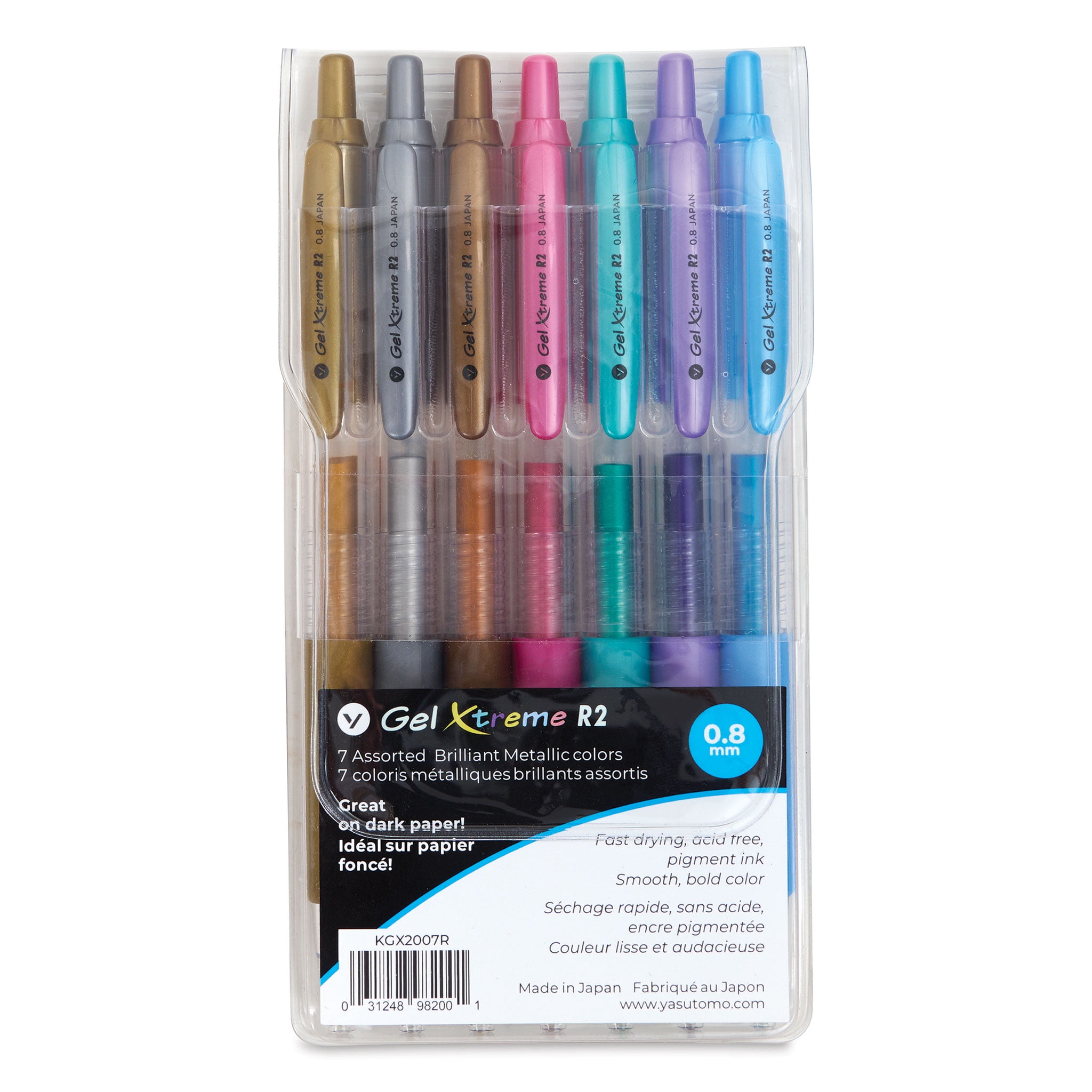 Yasutomo R2 Gel Pens - Assorted Metallic Colors, Set of 7 - Walmart.com
