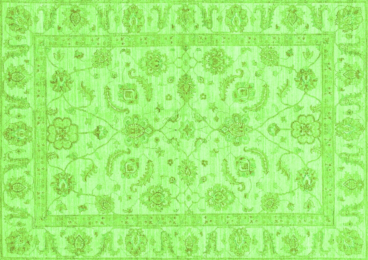 Ahgly Company Indoor Rectangle Oriental Green Traditional Area Rugs, 3 ...
