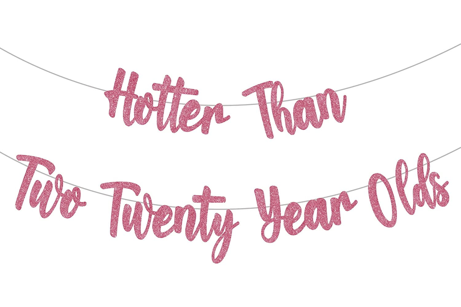 40th Birthday Banner Hotter Than Two Twenty Year Olds Banner Rose Gold ...