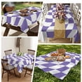 Abstract Purple White Checker Table Cloth 60x84in, Waterproof Rectangle ...