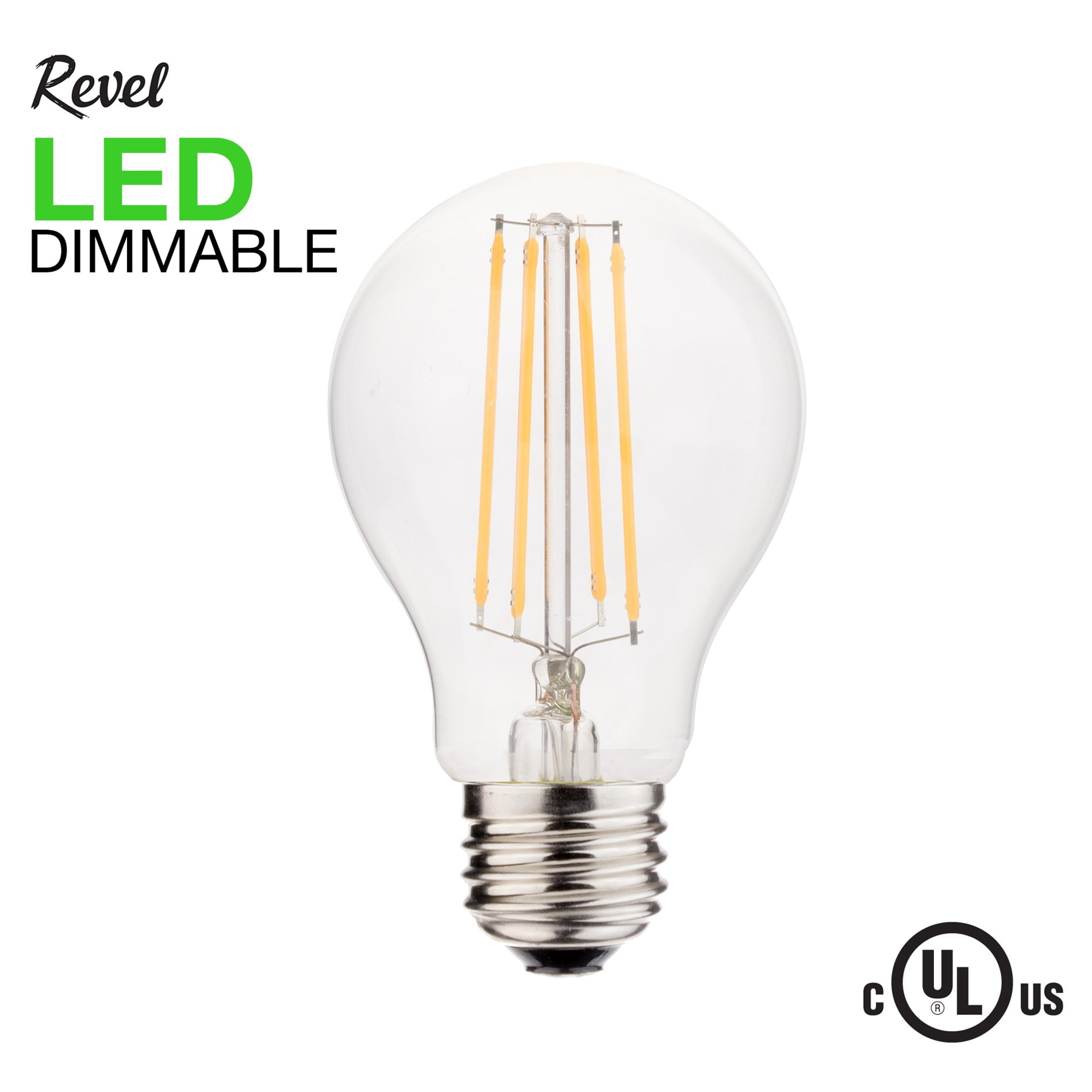 Revel LED 6W Dimmable Light Bulb (60W replacement), Warm White 2700K ...