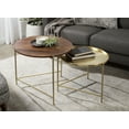 Kate and Laurel Ulani Nesting Coffee Table Set of 2, Walnut/Gold, Mango ...