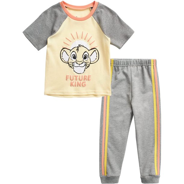 Disney Baby Boys' The Lion King Simba T-Shirt and Pants Set, Sizes 12 ...