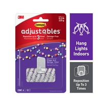 Command Adjustables Repositionable Wall Hook, Clear, Hold 0.5 lb, 6 ...