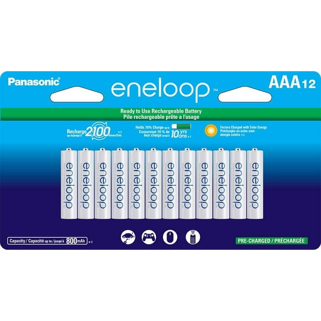 Panasonic BK-4MCCA12FA eneloop AAA 2100 Cycle Ni-MH Pre-Charged ...