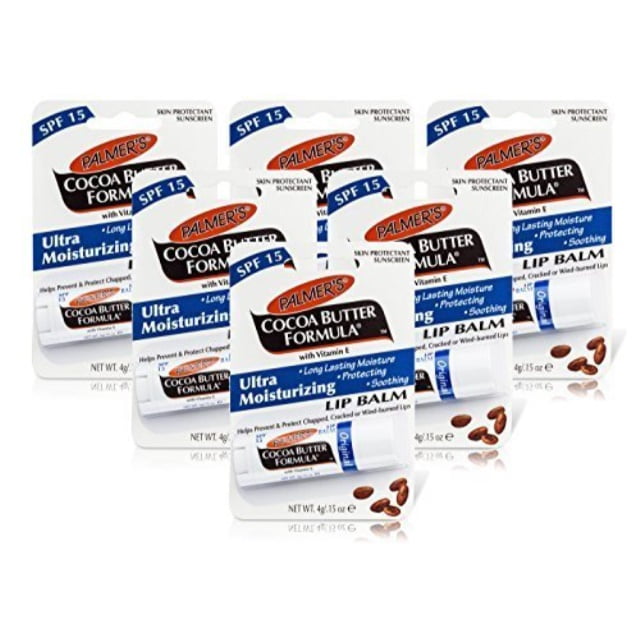 6x palmers cocoa butter formula lip balm spf15 moisturising chapped ...