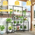 A-Shape Plant Stand Indoor Outdoor, 7-Tier Metal Plant Shelf with 3 ...