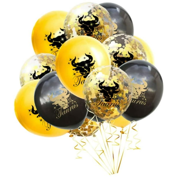 KSCD 15pcs 12 Constellation Balloons Leo Balloons Gold Confetti ...