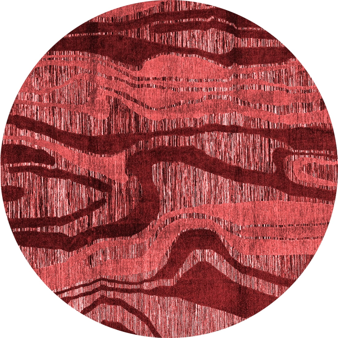 Ahgly Company Machine Washable Indoor Round Abstract Red Modern Area ...
