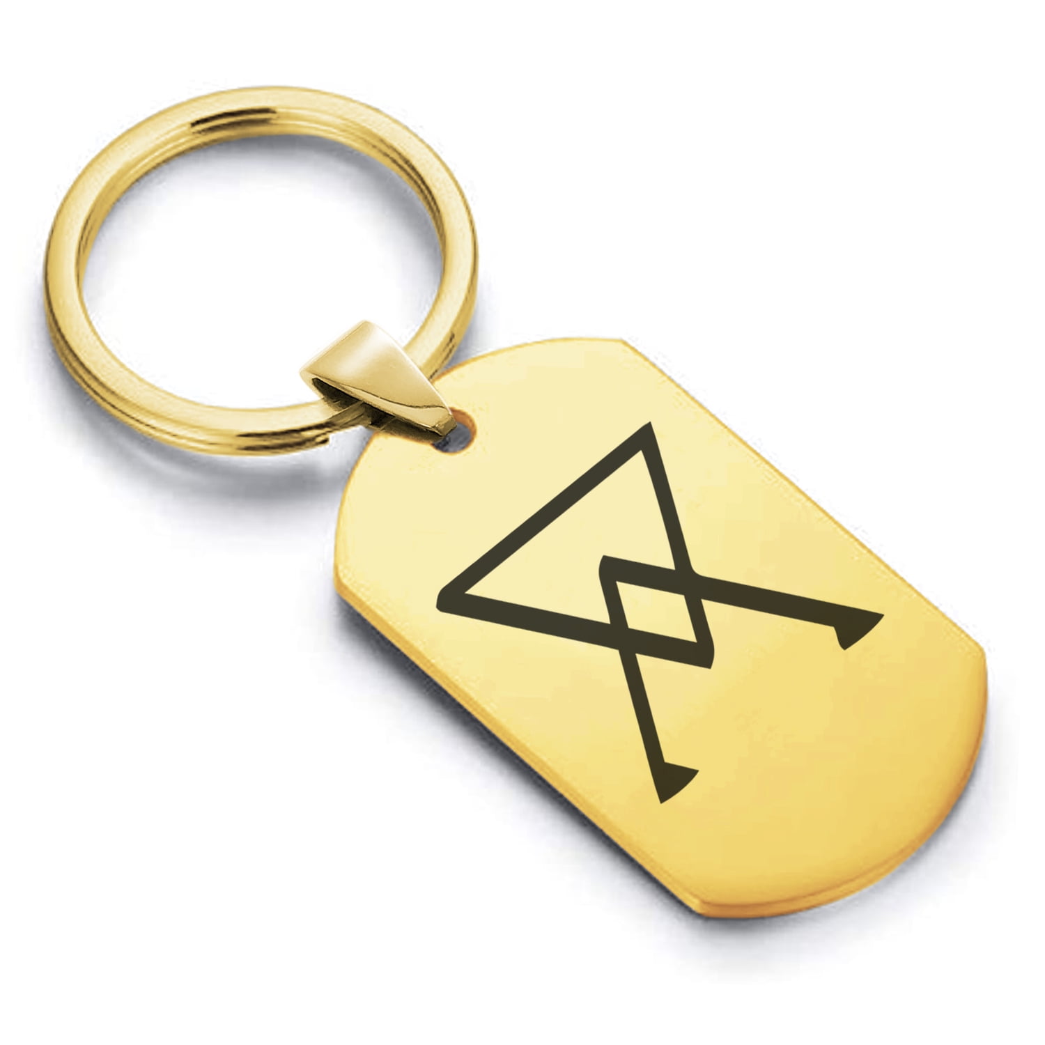 Stainless Steel Arsenic Alchemy Symbol Dog Tag Keychain Circle Ring ...