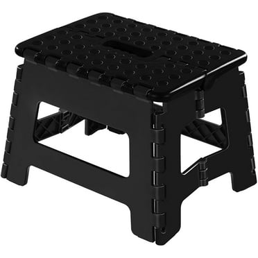Mainstays One Step Folding Step Stool, Black Plastic - Walmart.com