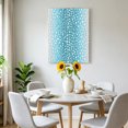Art Sky Blue Canvas Wall Art for Living Room, Vintage White Polka Dots ...