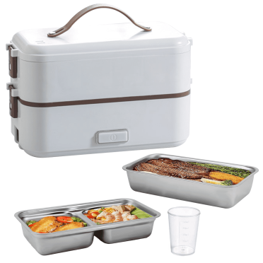 2 Layer Lunch Box Portable Electric Food Warmer Rice Cooker Stainless ...
