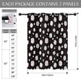 Baseballs and Hearts Black Pattern Blackout Curtains,Triple Weaved ...