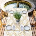 Abstract Art Fitted Rectangle Tablecloth 24" x 50" Golden Lines ...