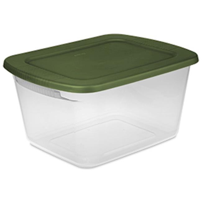 Sterilite 17412N06 60 qt. Storage Box, Clear & Green - Walmart.com