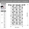 Black and White Cat Head Blackout Curtains,Triple Weaved Fabric,Thermal ...