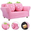Costway Mini Child Cozy Playroom Sofa, Strawberry Armrest Lounge Couch ...