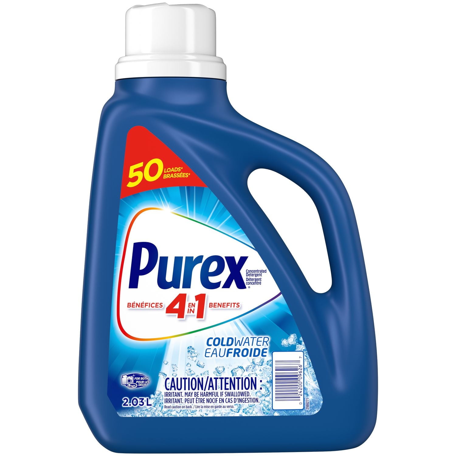 Purex 4 in 1 Concentrated Liquid Laundry Detergent, Cold Water, 2.03 ...