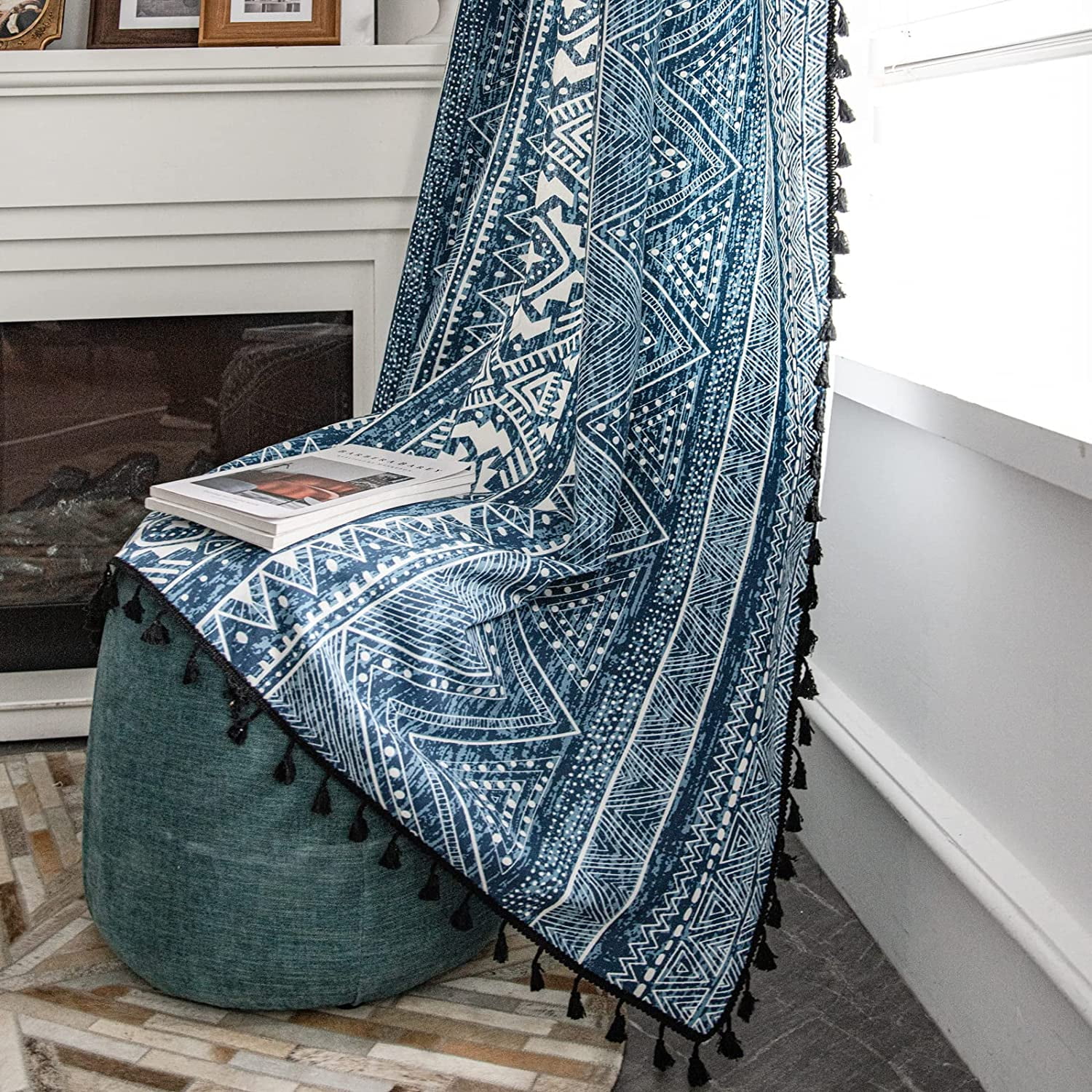 Click here for Surjde Geometric Semi-Blackout Window Curtains 2 P... prices