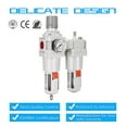 NANPU 1" NPT Compressed Air Filter Regulator Lubricator Combo (FRL) Water/Oil Trap Separator ...