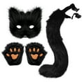 TAIAOJING Therian Mask and Tail Set for Girls Cat Mask Tail Realistic ...