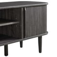 Media TV Stand Console Table, Dark Grey Gray, Wood, Mid Century Living ...