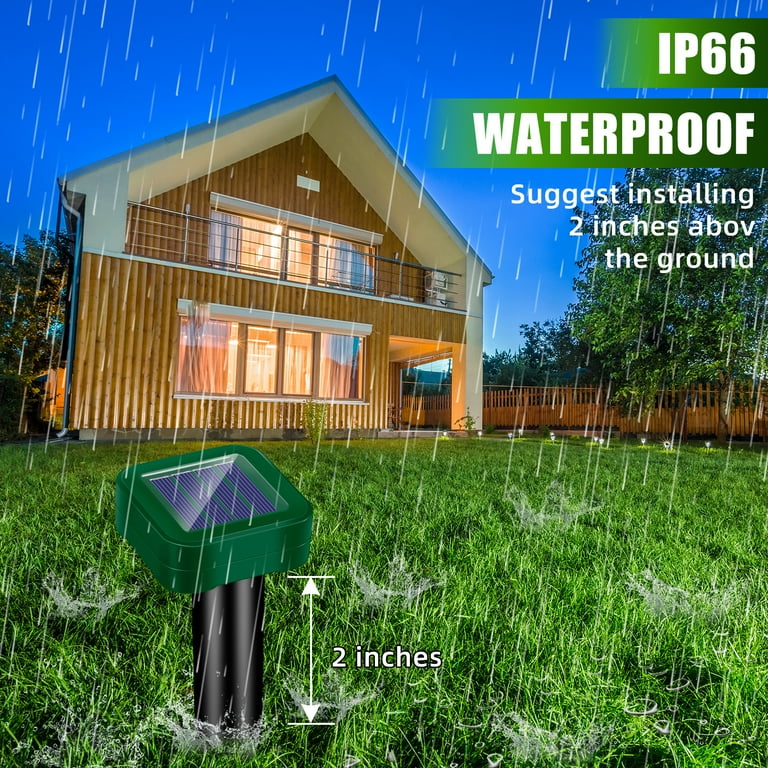 Mole Deterrent For Yard LED Mole Repellent Solar Powered Waterproof ...