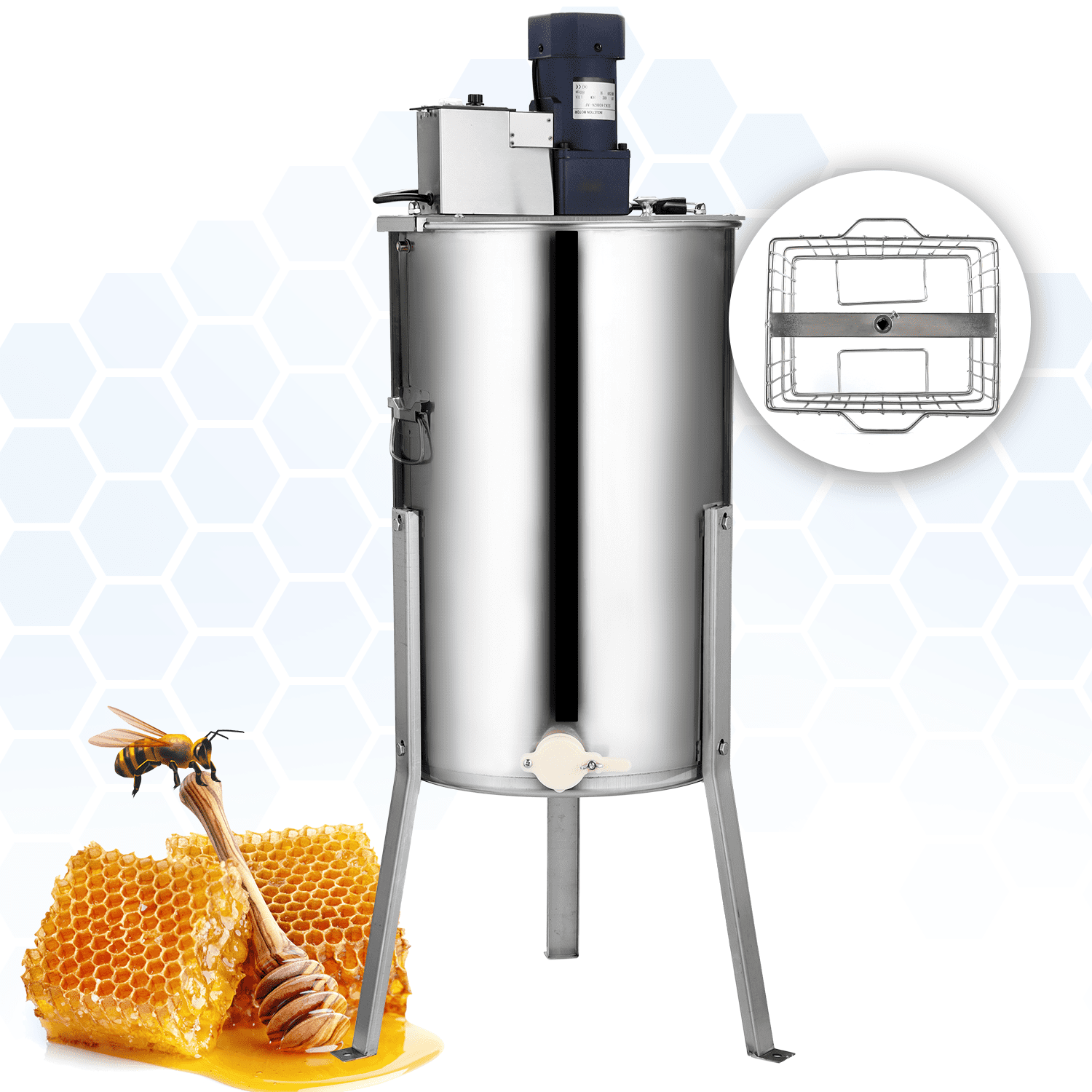 Buy Electric Honey Extractor Separator 2 Frame Bee Extractor, Stainless ...