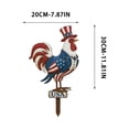 11.8*7.9in Double-Sided Metal Rooster Yard Stake, Patriotic Festival ...
