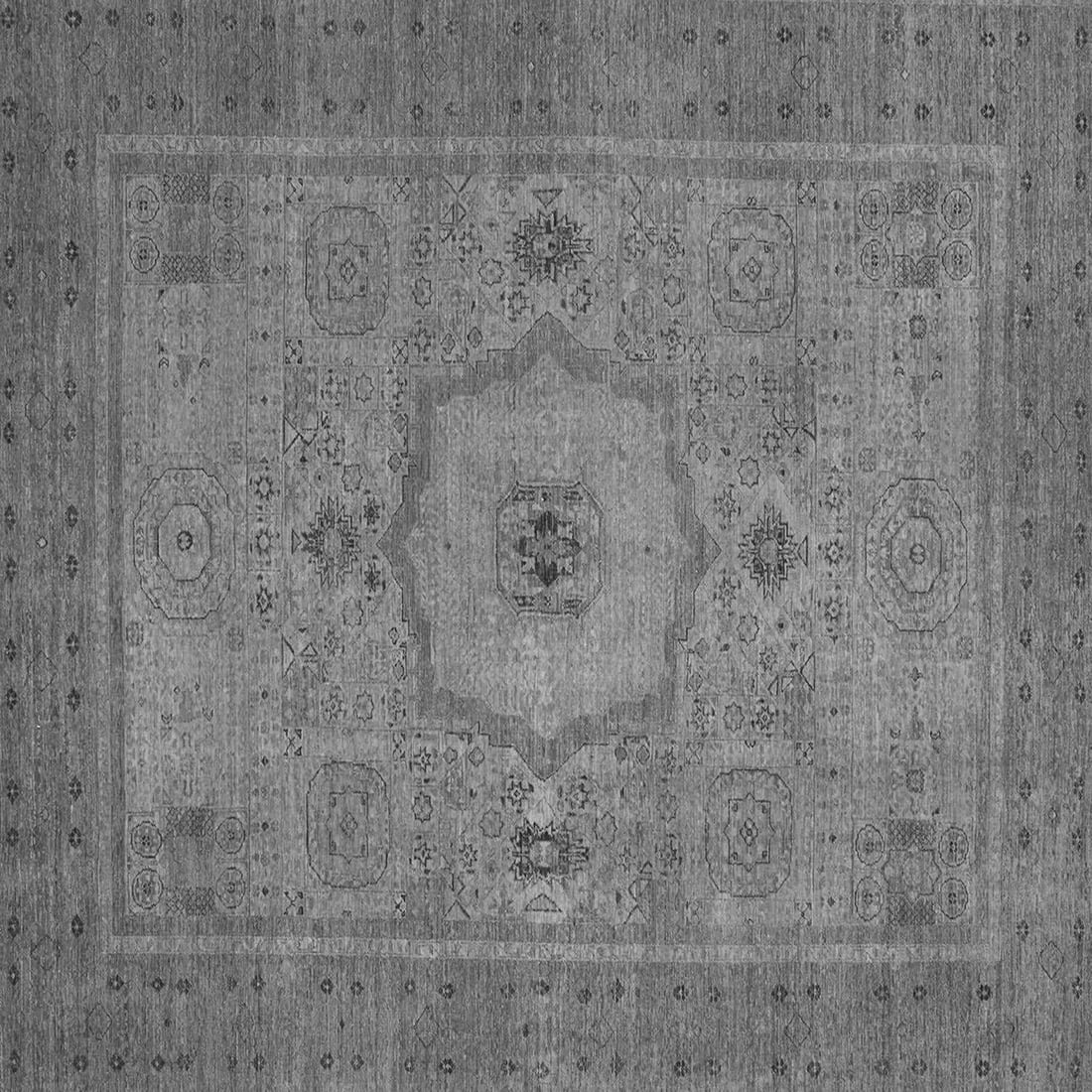 Ahgly Company Indoor Square Abstract Gray Modern Area Rugs, 4' Square ...