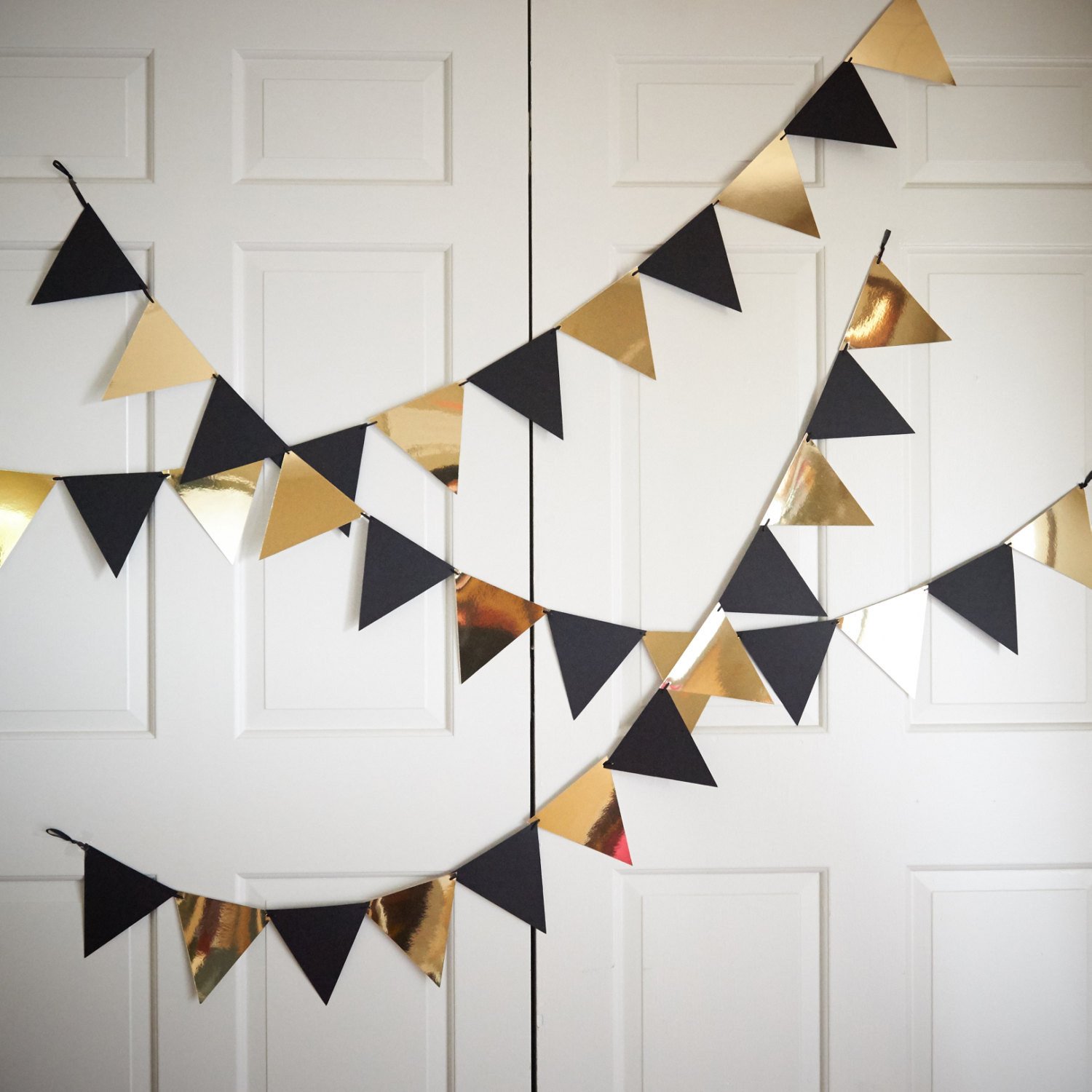 Bunting Banner for Black and Gold Party Decor. Ships in 1-3 Business ...