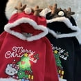 American Sanrio Hello Kitty Christmas Deer Hooded Plush Sweater Cute ...