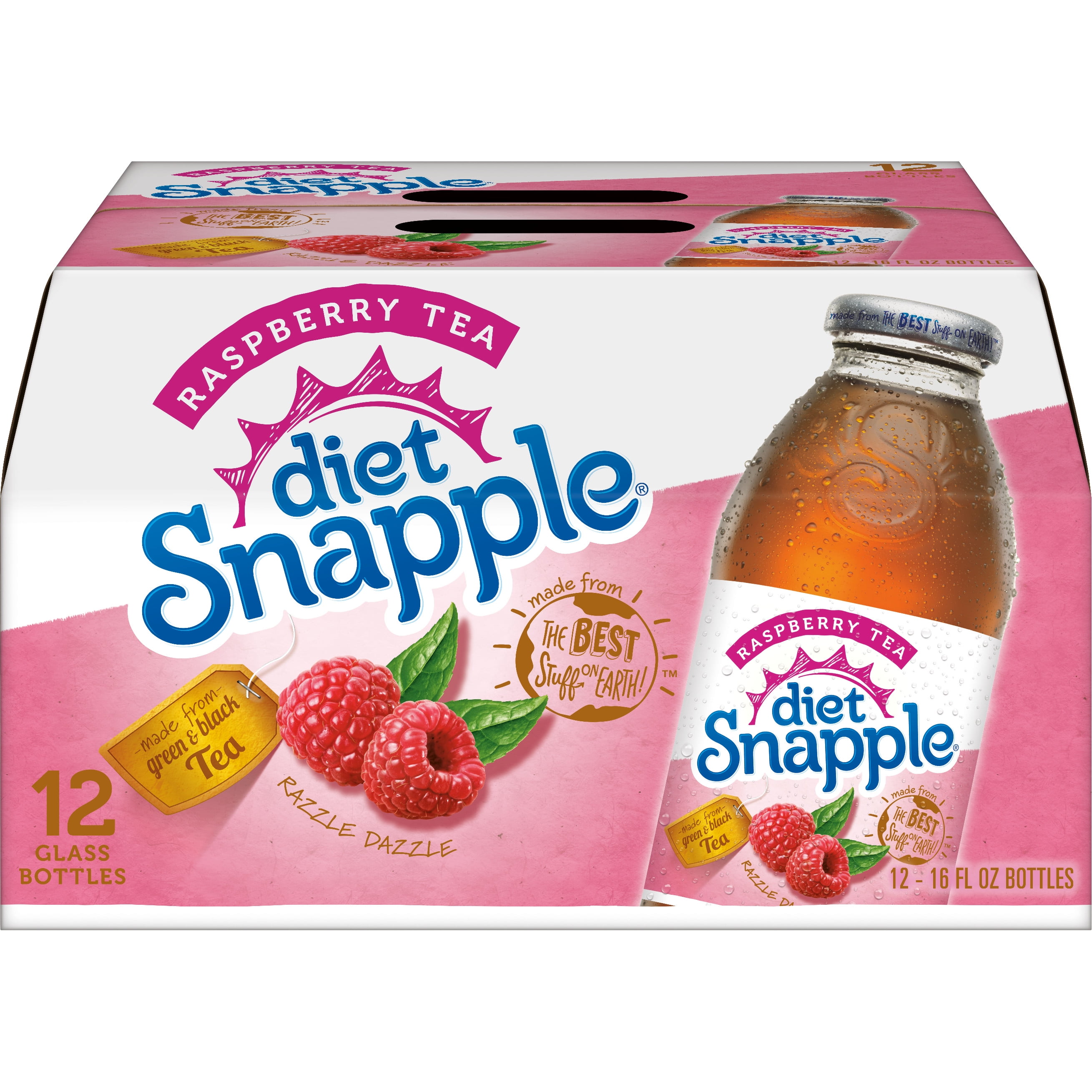 Diet Snapple Raspberry Tea, 16 Fl. Oz., 12 Count - Walmart.com ...
