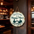 HomelyJoy Welcome to My Happy Place Wall Sign, Vintage Round Metal Tin ...