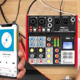 Pyle PMXU48BT 4 Channel Bluetooth Sound Board Mixer System for DJ ...