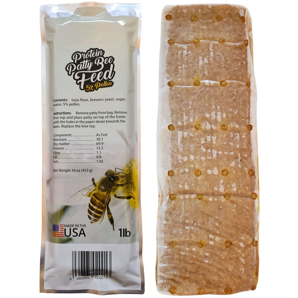 Natural Apiary - 5% Pollen, 15% Protein Patties for Bees - Bee Feed ...