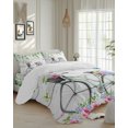 4 Piece Duvet Cover Set Full, Spring Bike Roses on Wood Board Soft ...