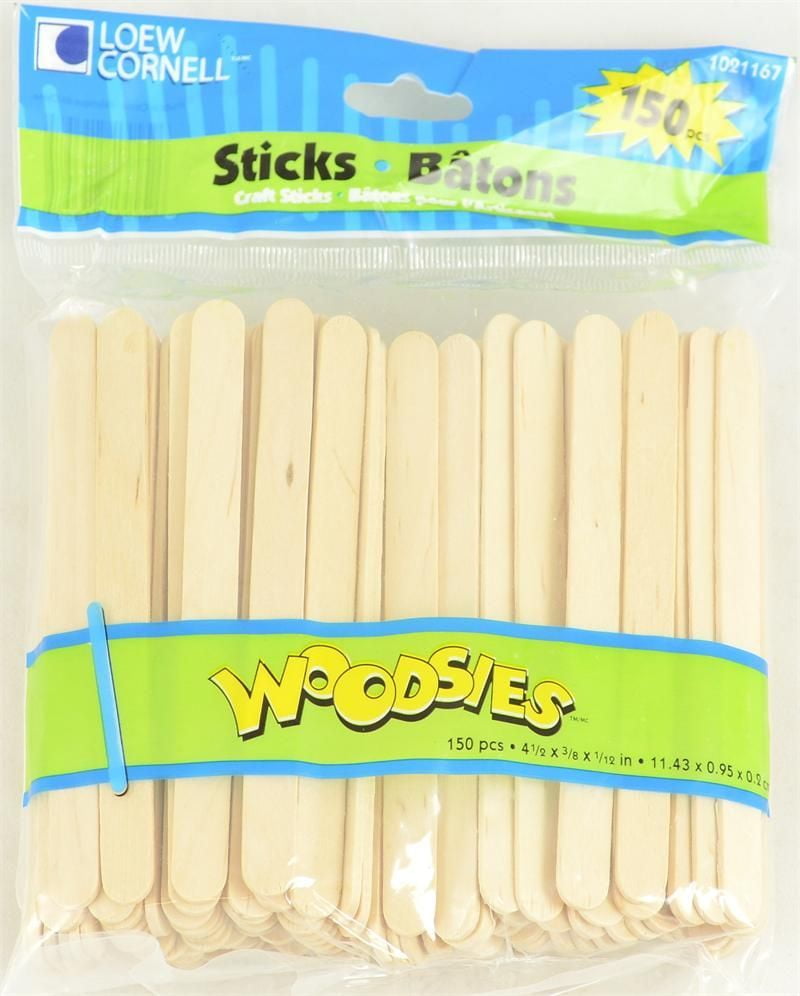 Package Of 150, Craft Sticks 4.5 " X .375 " Perfect For Wood Craft ...