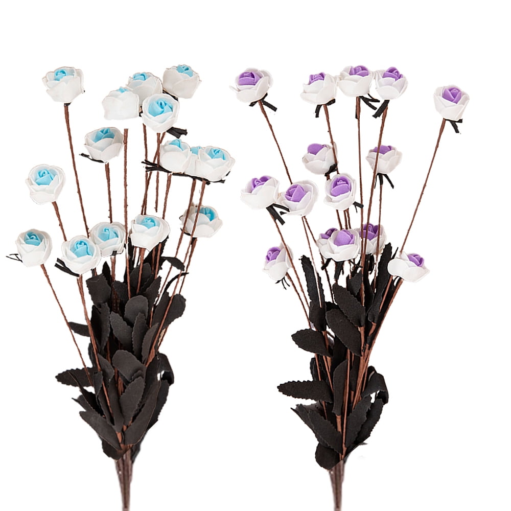 2 Packs of Artificial Roses.Little Rose Plastic Flowers for Home ...