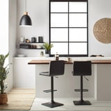 Bouclair Rust Matte Faux Leather and Metal Adjustable Bar Stool ...