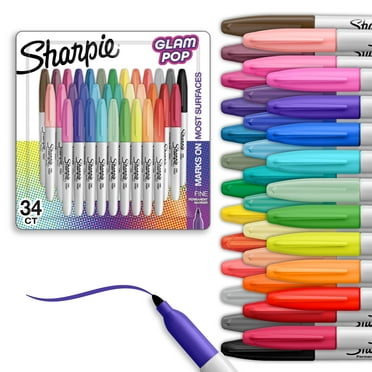 Sharpie Fine Point Marker Set: 12-Color Line Colored Portrait Set ...
