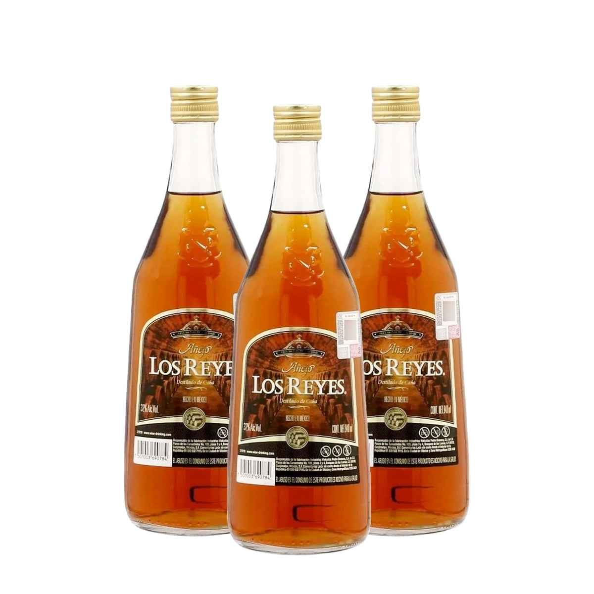 Pack De 3 Brandy Añejo Los Reyes 900Ml | Bodega Aurrera en línea