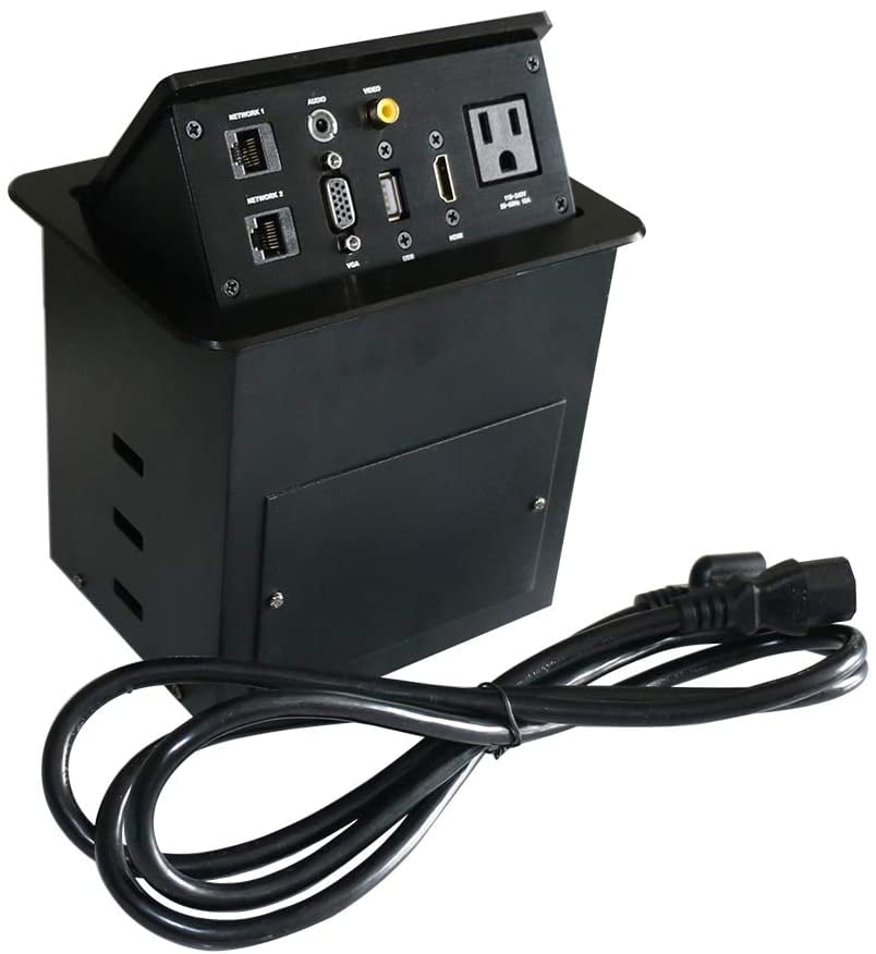 ZESHAN Desk Pop Up Socket Recessed Power Hub Data Tap with US Power,VGA ...